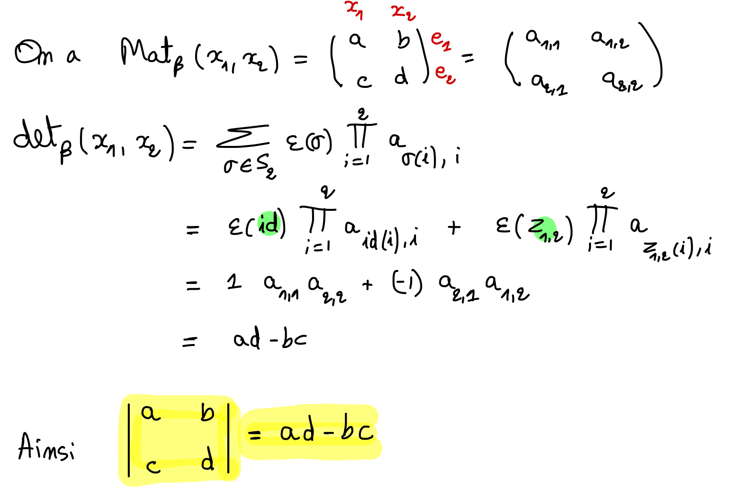 Déterminant, cours | MPSI-MP2I