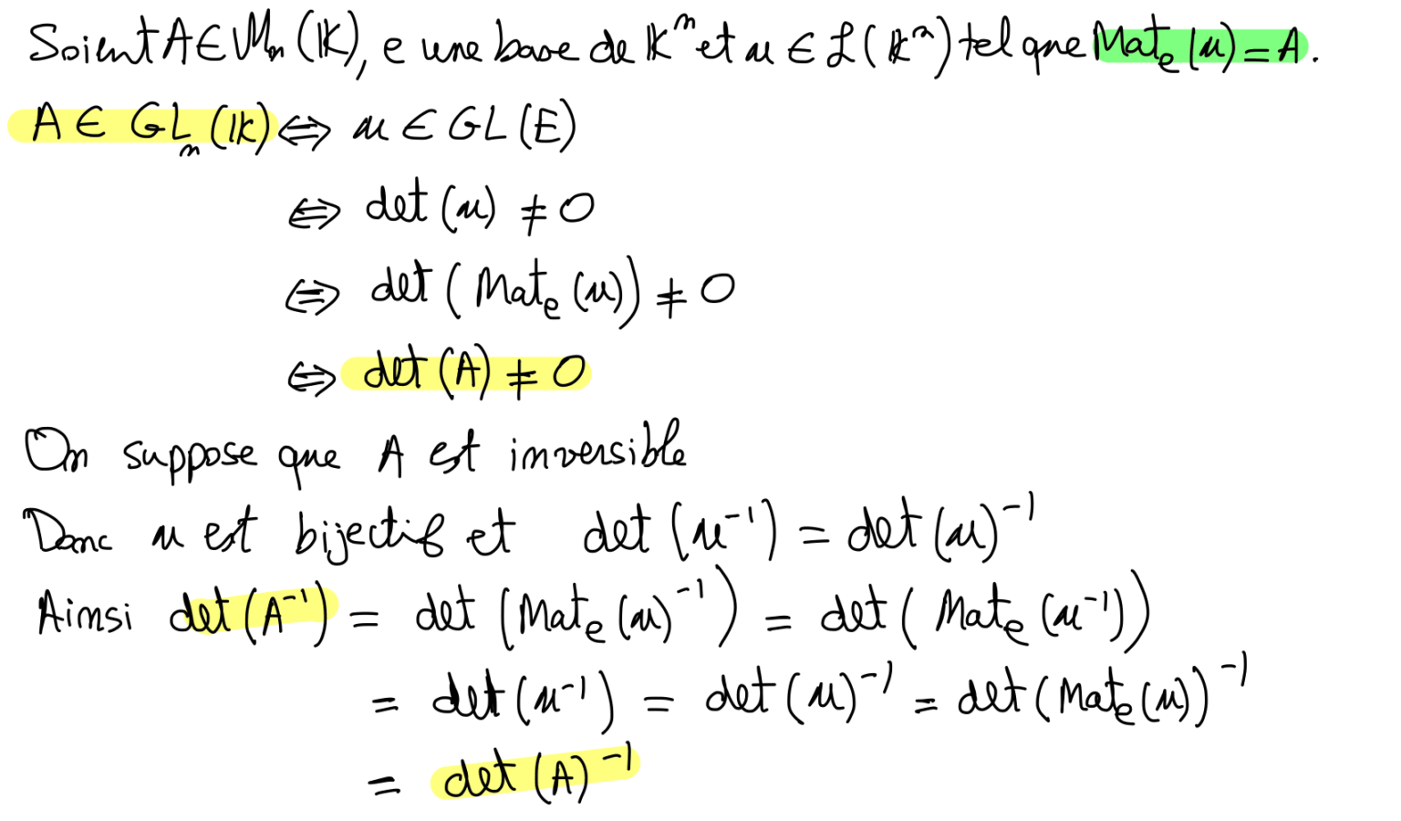 Déterminant, cours | MPSI-MP2I